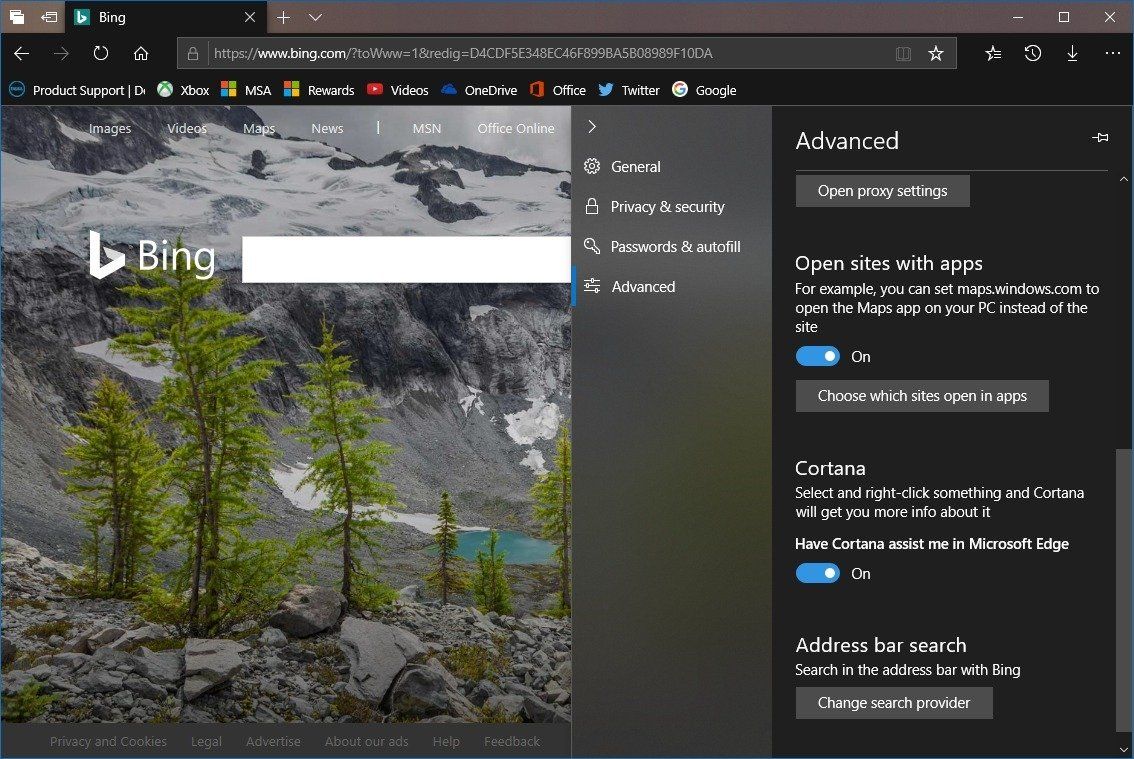 How to manage Microsoft Edge settings on the Windows 10 October 2018 ...