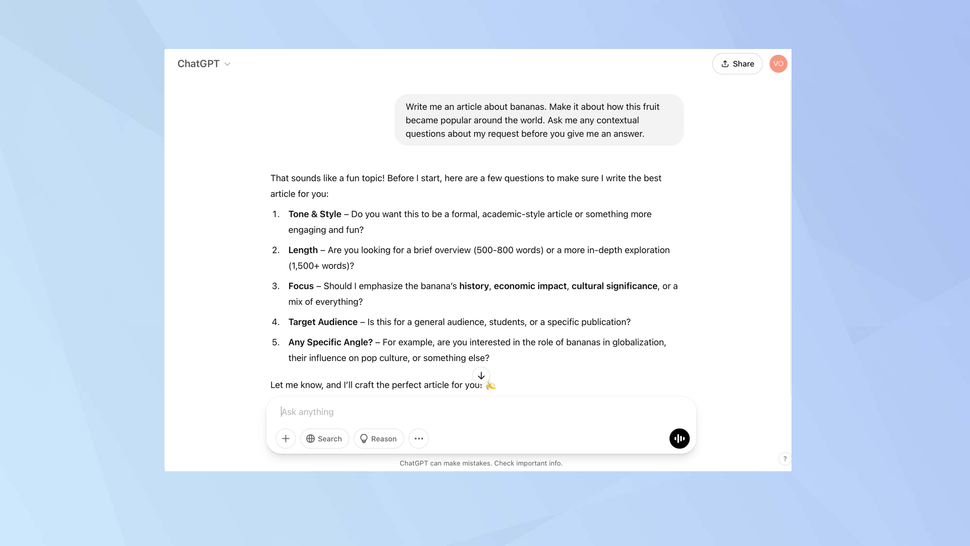 Ask this one question to get better results from ChatGPT | Tom's Guide