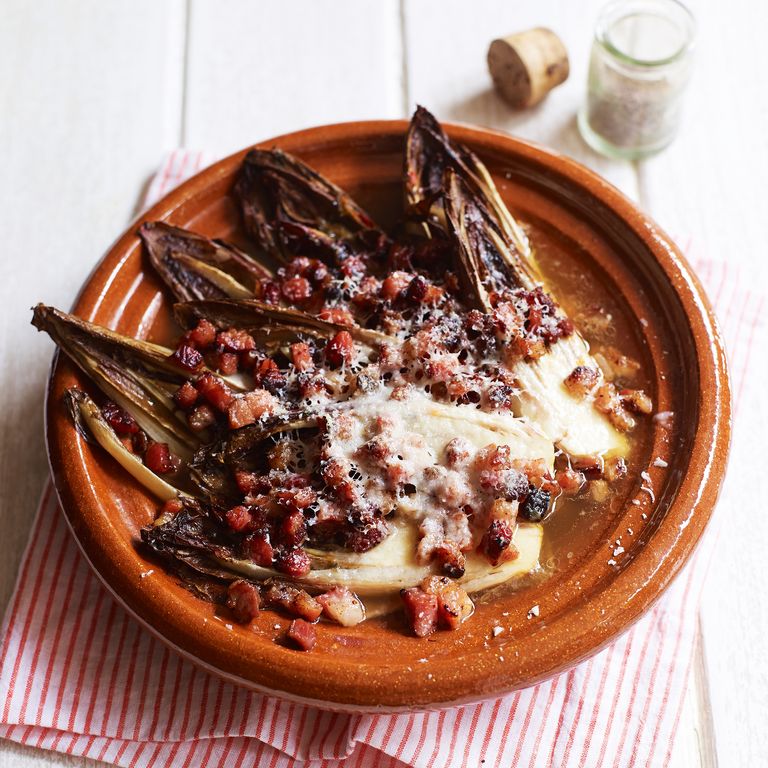 Braised Chicory with Crispy Bacon and Parmesan | Dinner Recipes | Woman ...