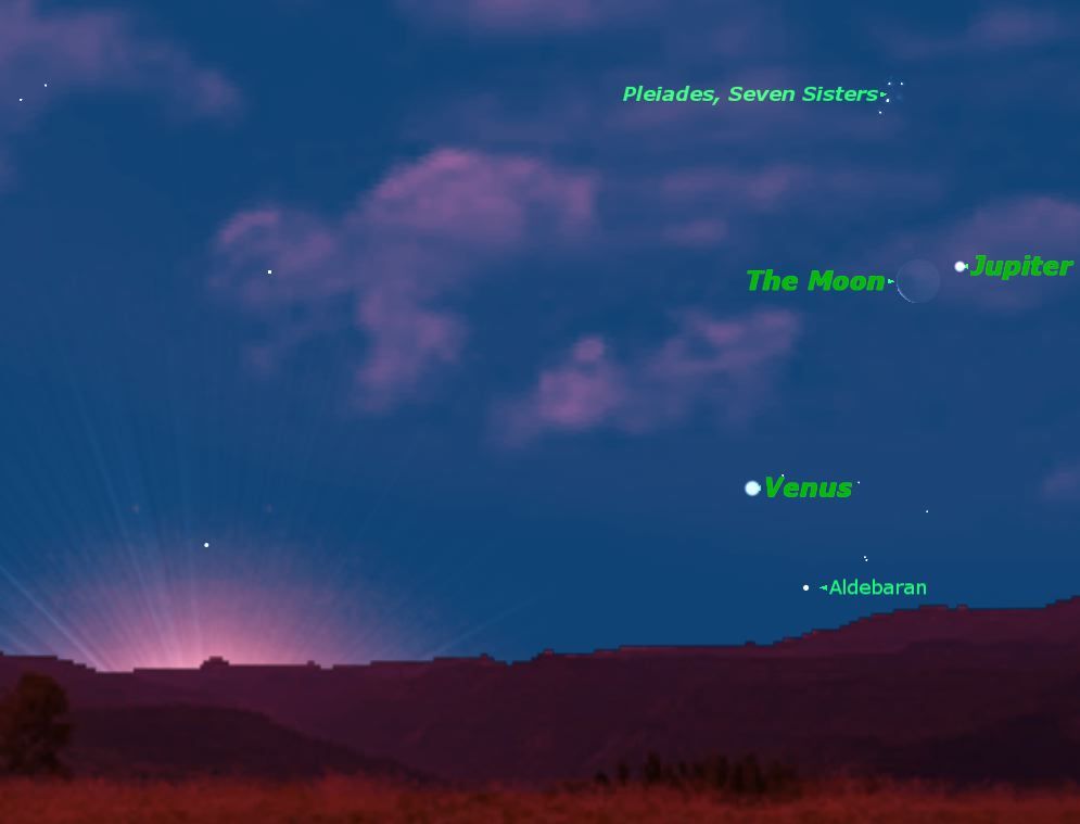See Venus, Moon and Jupiter Moon in Morning Sky | Space