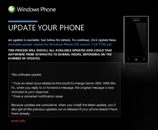 Microsoft reportedly rolling out 7740 OS update for Windows Phone ...