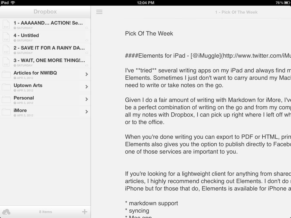 Byword vs. iA Writer vs. Elements: iPad text editor app shootout! | iMore