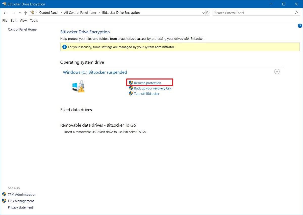 How to suspend BitLocker encryption to perform system changes on ...
