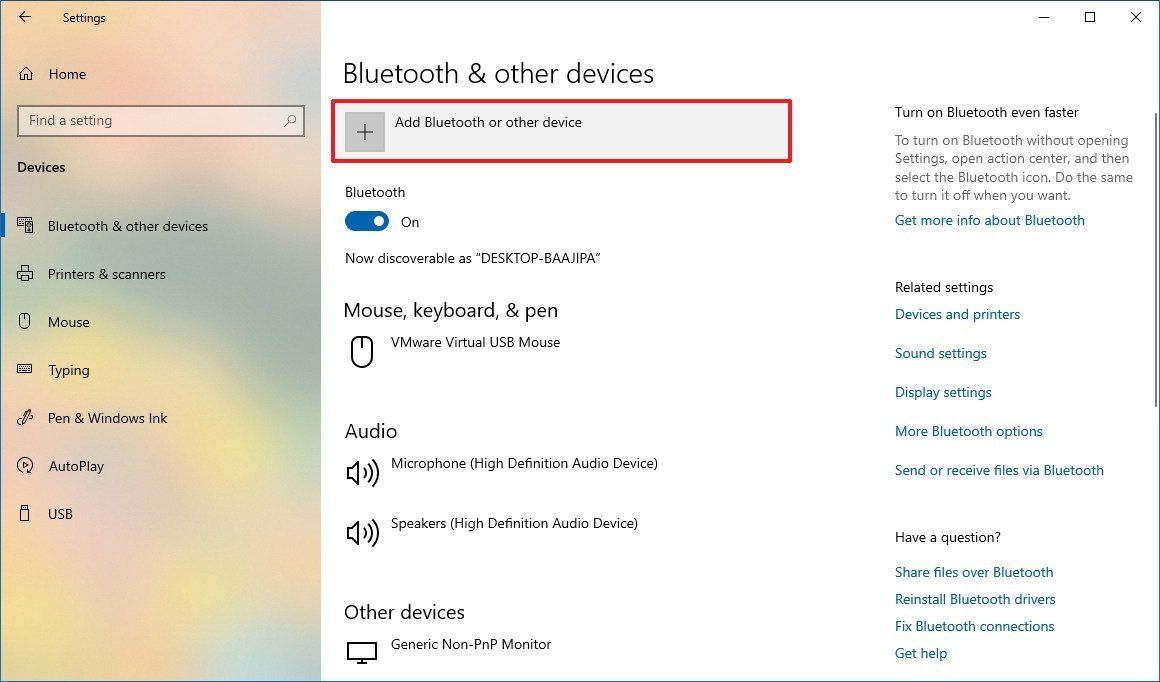 How to add or remove devices using the Settings app on Windows 10 ...