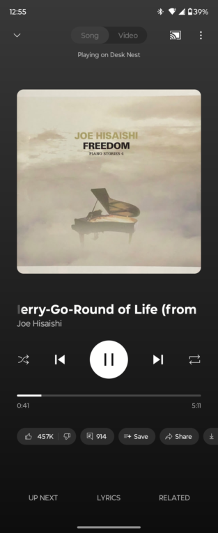 YouTube Music's Now Playing controls are moved around in latest test ...