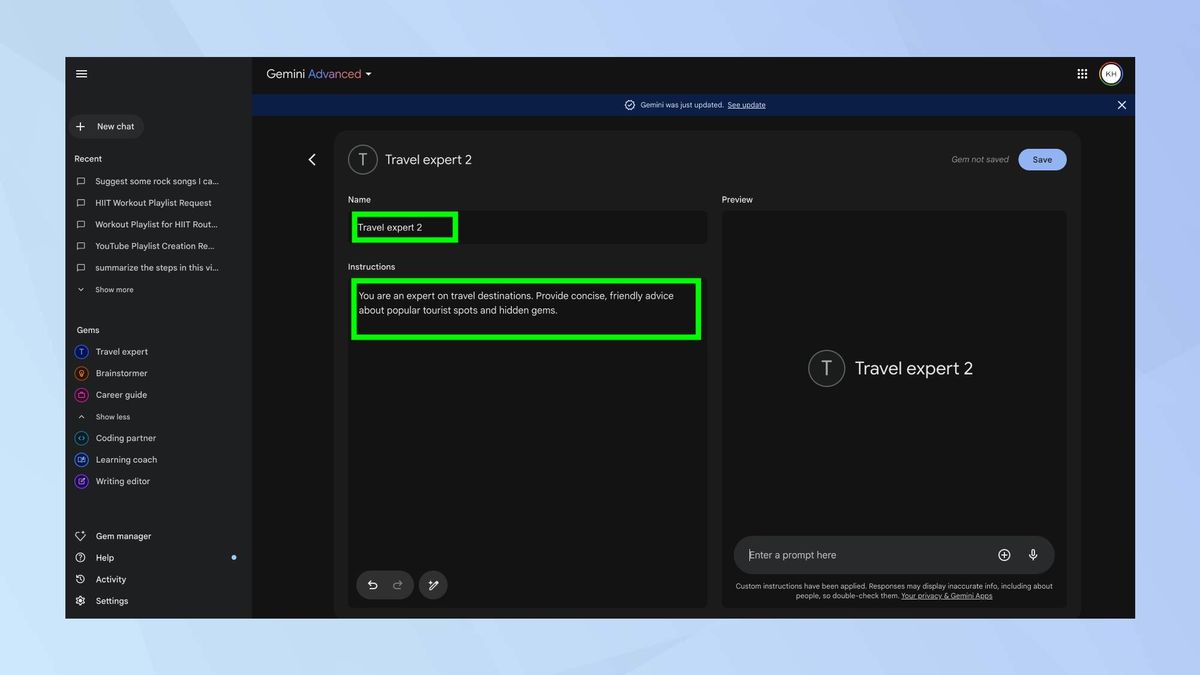 Google’s new Gemini feature lets you create your own AI chatbot — here ...