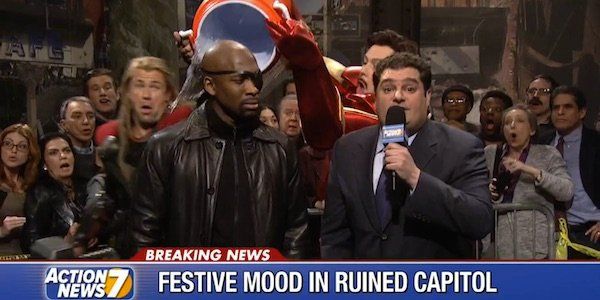 Watch The Avengers Celebrate After Defeating Ultron In Hilarious SNL ...