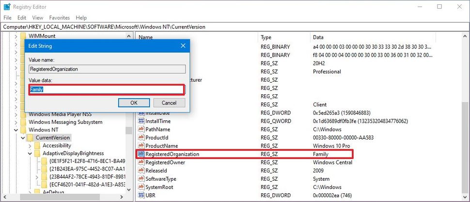 How to change registered owner and organization details on Windows 10 ...