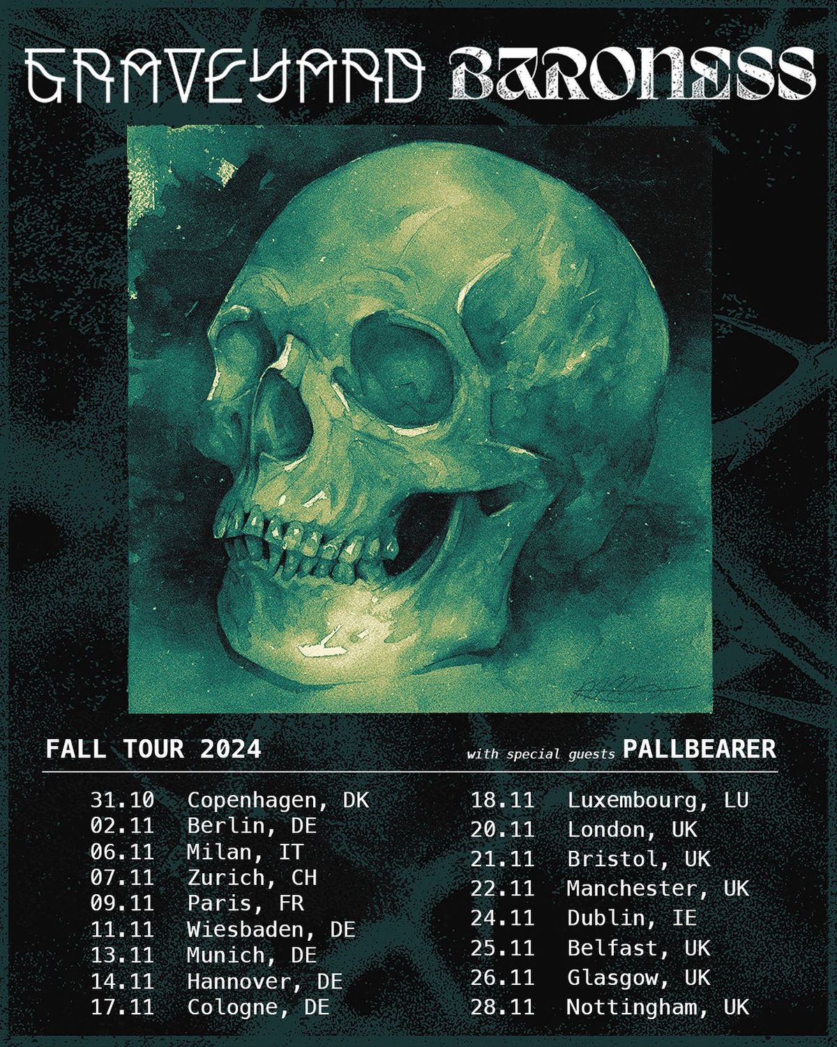 Baroness, Graveyard and Pallbearer have announced the psychedelic tour ...