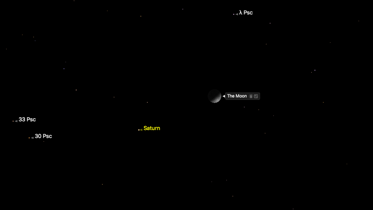 See the moon shine with Saturn in the southern sky after sunset Dec. 26 ...