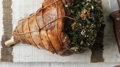 Lamb leg stuffed with horta and feta | Homes and Gardens