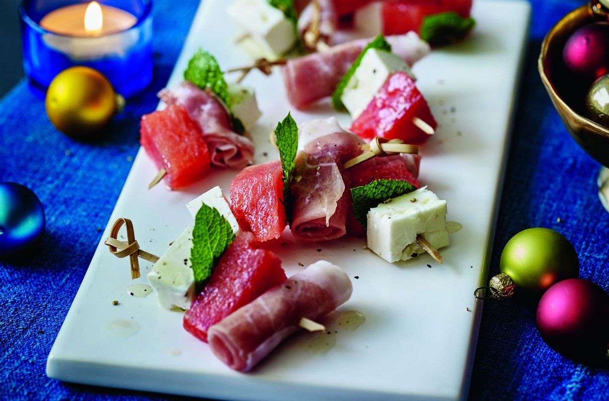 Watermelon, cured ham and feta | Snack Recipes | GoodtoKnow