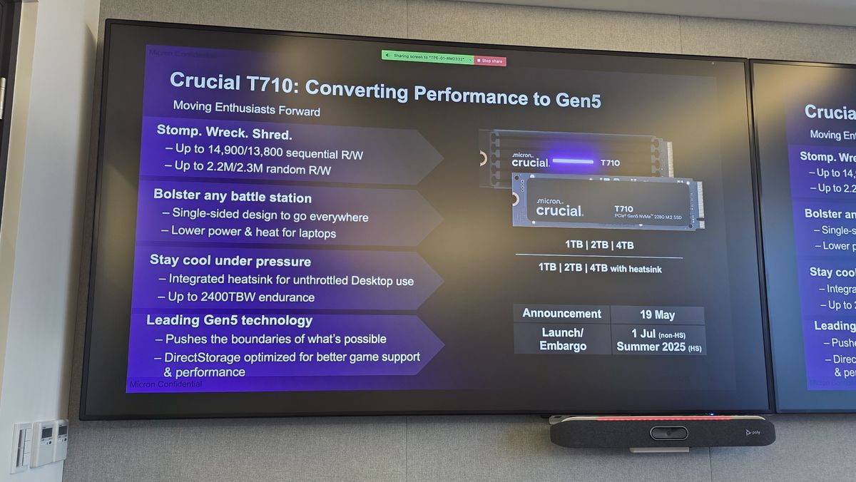 Crucial announces T710 SSD with 14.9 GB/s of performance, X10 portable ...