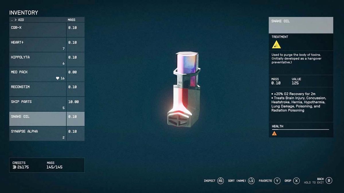 Starfield status effects and medicines explained | Windows Central