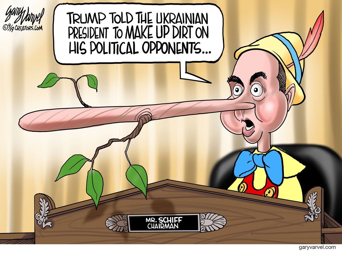 Political Cartoon U.S. Adam Schiff Ukraine Pinocchio Trump impeachment ...