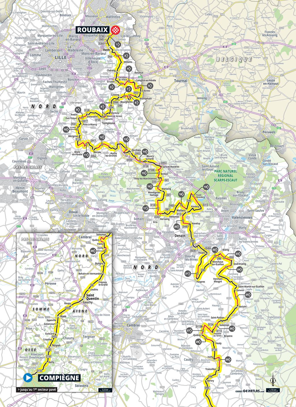 Paris-Roubaix 2023 route | Cyclingnews