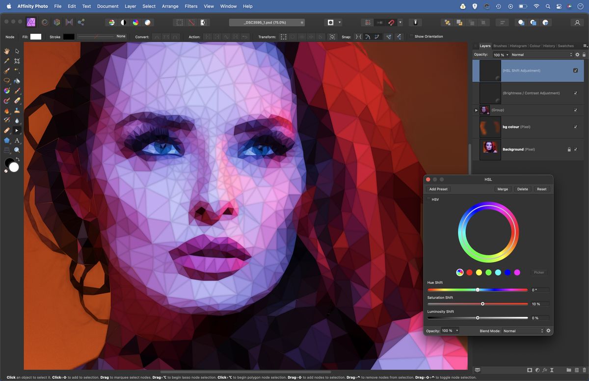 Create a fantastic polygon portrait in Affinity Photo with macro magic ...