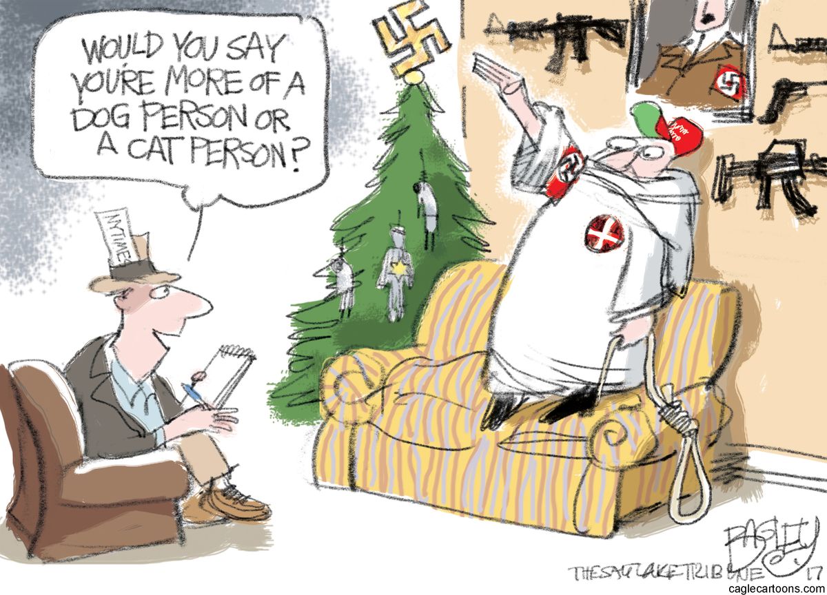 Political cartoon U.S. white supremacy New York Times profile | The Week