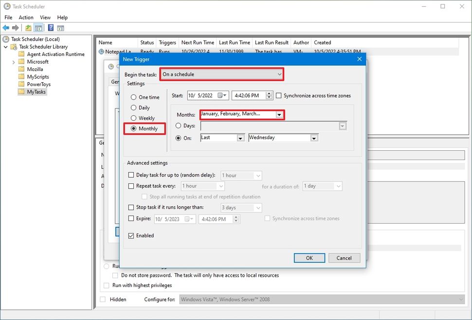 How to create an automated task using Task Scheduler on Windows 10 ...