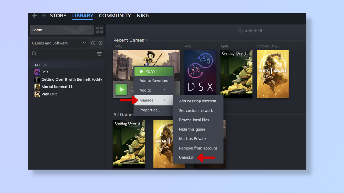 How to uninstall a game on Steam | TechRadar