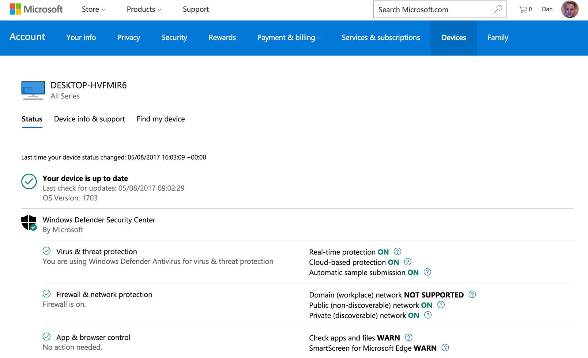 Microsoft's Account Device page now shows more information about your ...