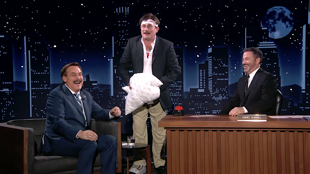 Jimmy Kimmel gently tells MyPillow's Mike Lindell he thinks Lindell's old crack habit made him ...