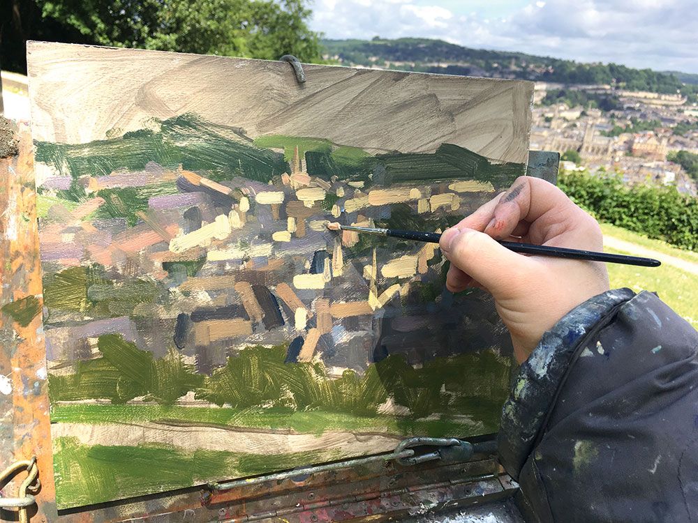 How to paint a cityscape with blocks of colour | Creative Bloq