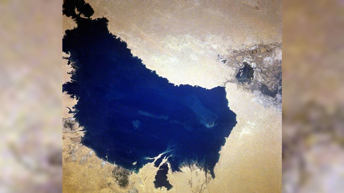 Crop circles surround Iraq's multicolored 'Sea of Salt' after years of ...