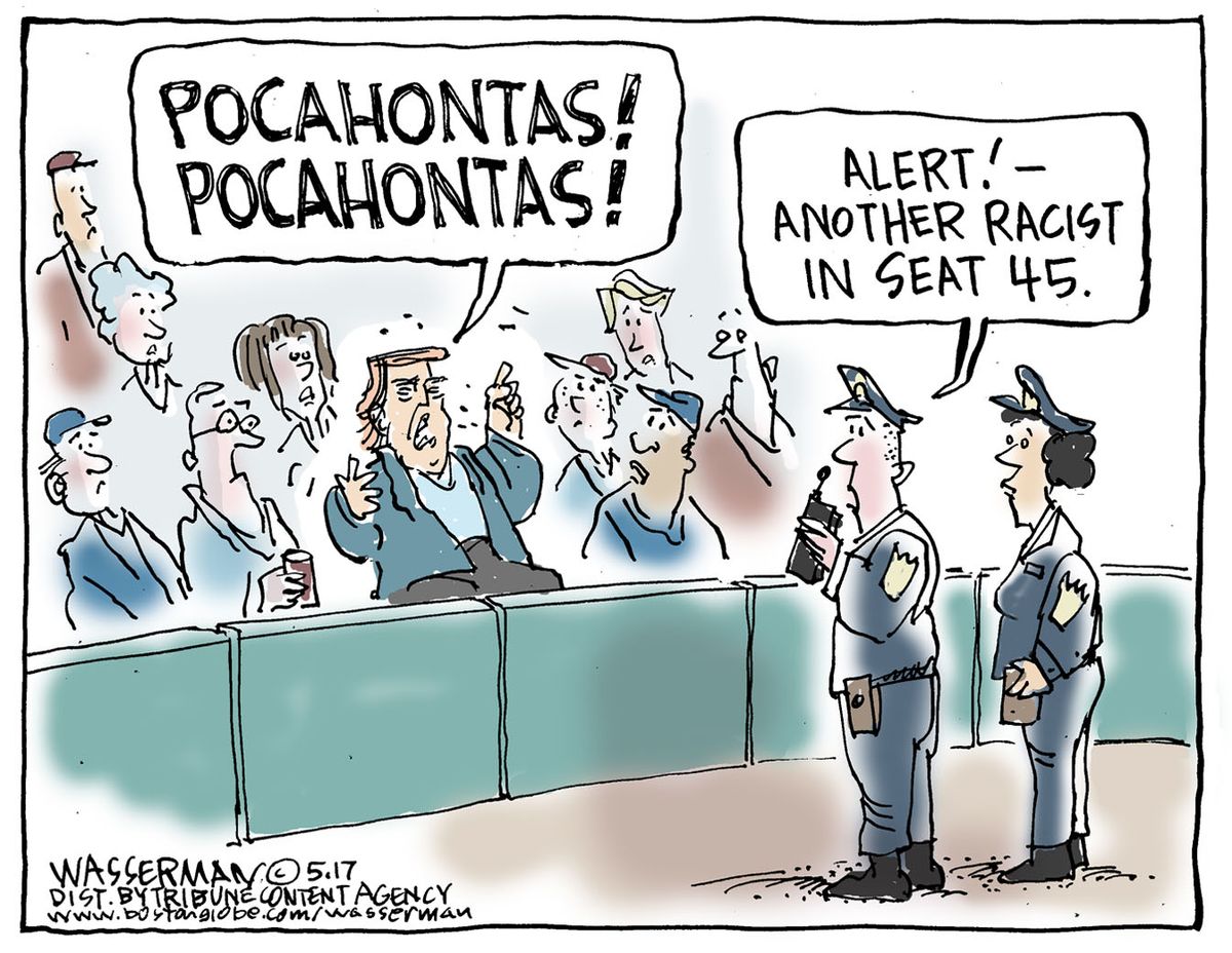 Political Cartoon U.S. President Trump Elizabeth Warren Pocahontas ...