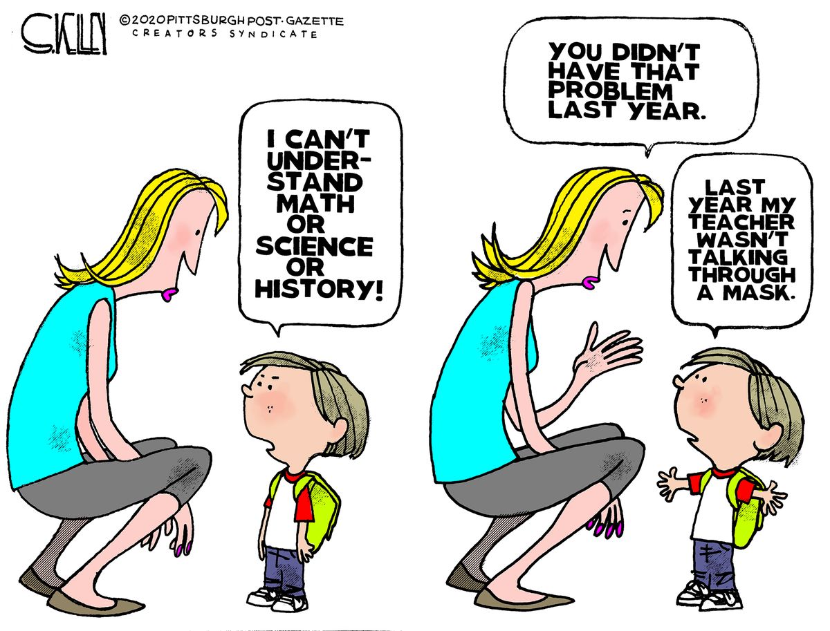 Editorial Cartoon U.S. school covid masks | The Week