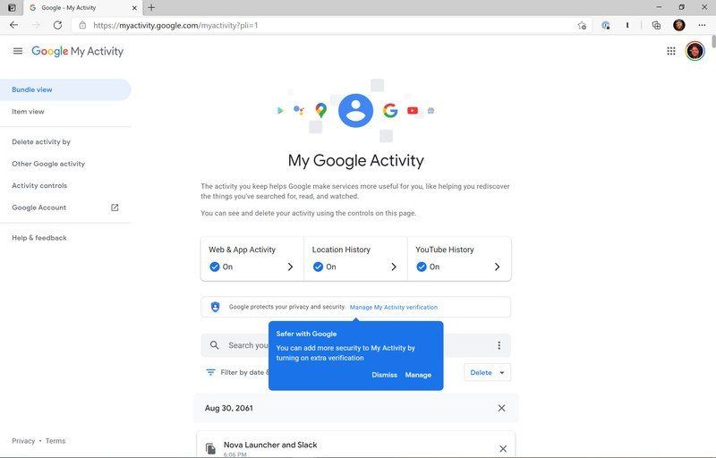 Google's 'My Activity' page is now more secure with added password ...