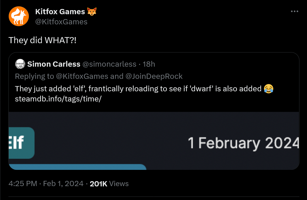 Steam bullied into adding a dwarf tag by the short king tag team of ...