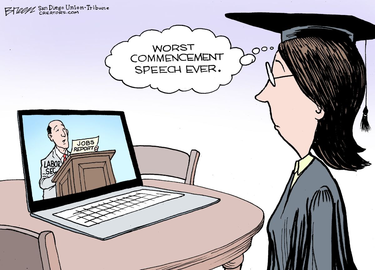 Editorial Cartoon U.S. commencement graduation ceremony jobs | The Week