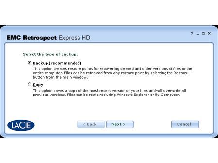 Software EMC Retrospect Express HD - LaCie and SimpleTech Dual Drive ...