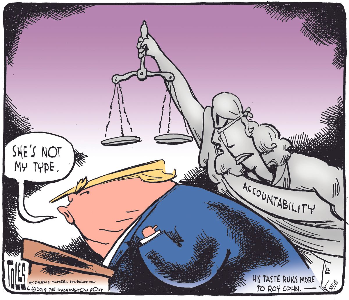 Political Cartoon U.S. Trump Accountability Lady Liberty Sexual Assault ...