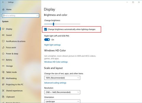 How to automatically adjust video visibility on Windows 10 October 2018 ...