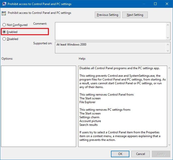 How to disable access to Windows 10's Settings app and Control Panel ...