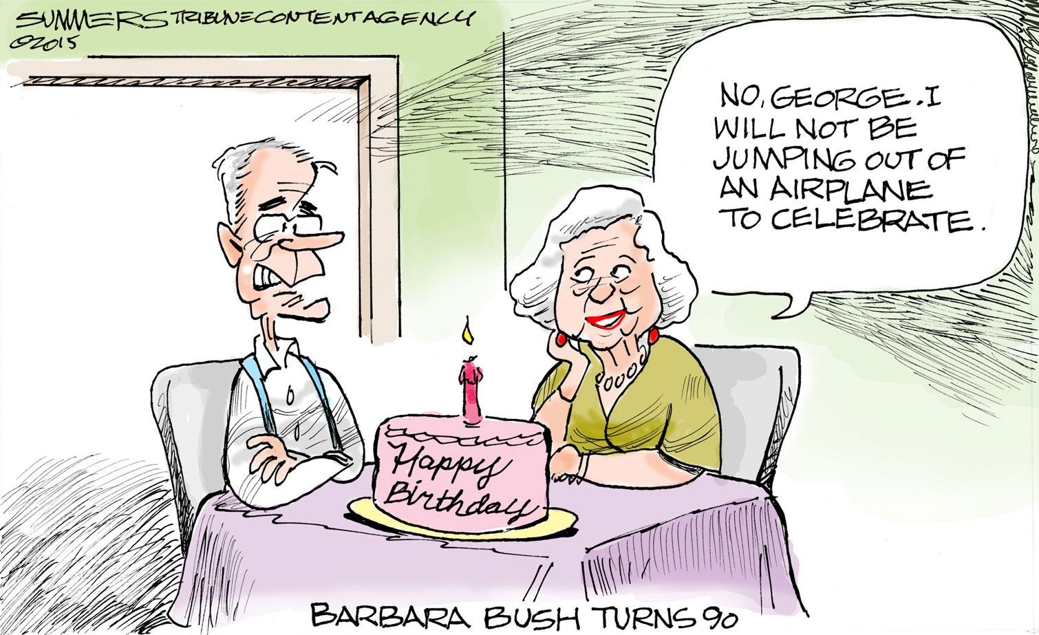 Editorial cartoon Barbara Bush Birthday | The Week