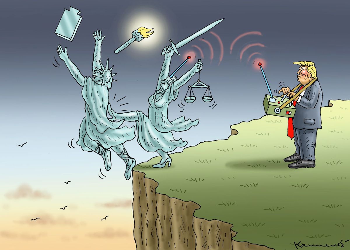 Political Cartoon U.S. Anthony Kennedy retirement Supreme Court Trump ...