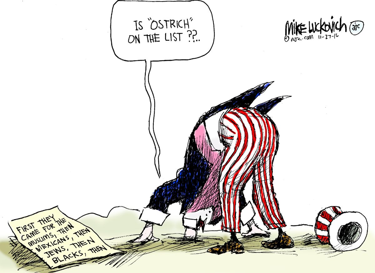 Political cartoon U.S. Donald Trump discrimination for all | The Week