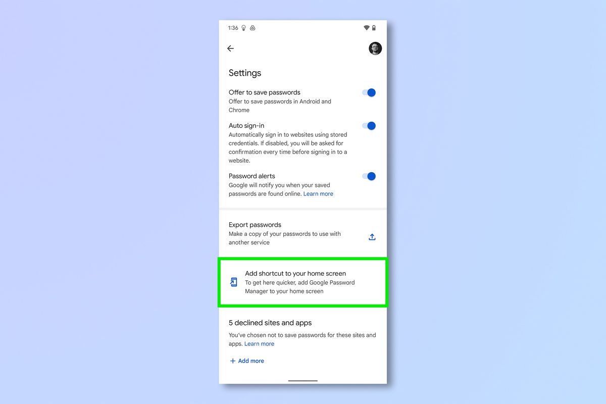 Create a Google password manager home screen shortcut on Android | Tom ...