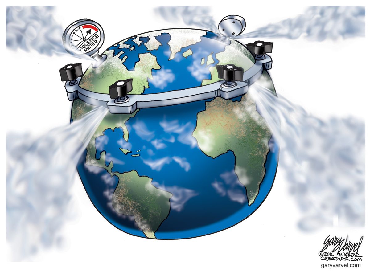 Editorial cartoon World violence pressure | The Week