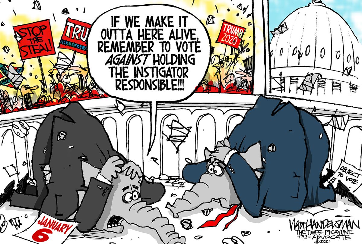 Political Cartoon U.S. GOP capitol riot trump impeachment | The Week