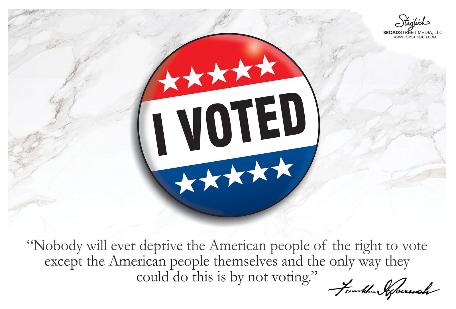 Political cartoon U.S. midterm election right to vote Franklin D ...