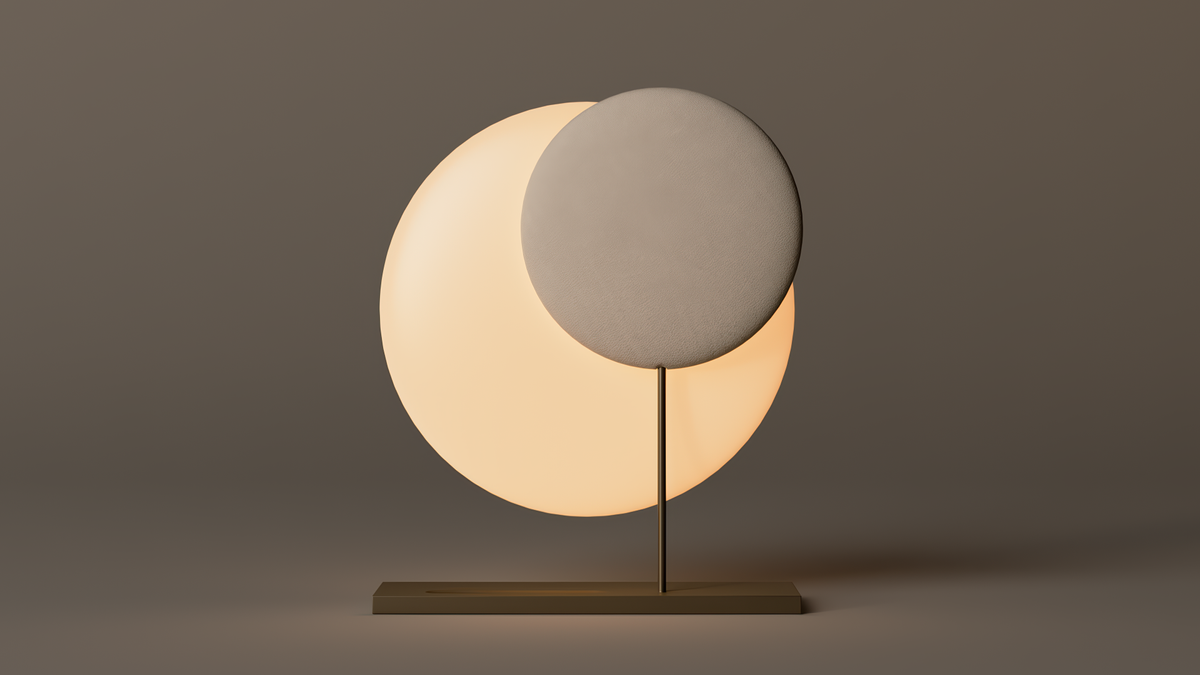 The 'Moonbeam' lamp makes light use of leather | Wallpaper*