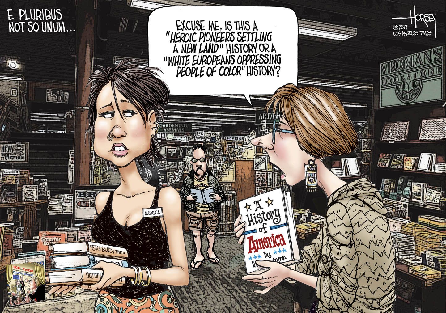 Political cartoon U.S. American history pioneers oppression people of ...