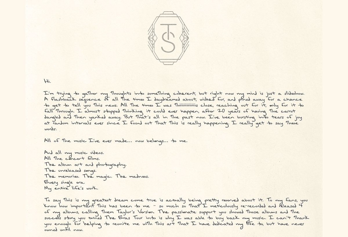 So, did Taylor Swift handwrite her (already iconic) letter to fans ...
