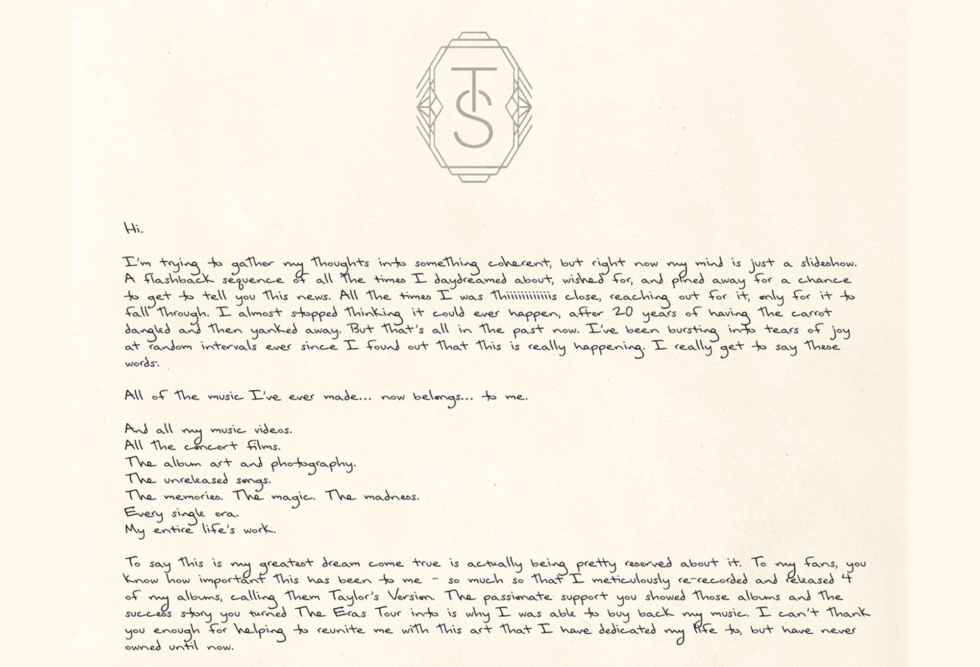 So, did Taylor Swift handwrite her (already iconic) letter to fans ...
