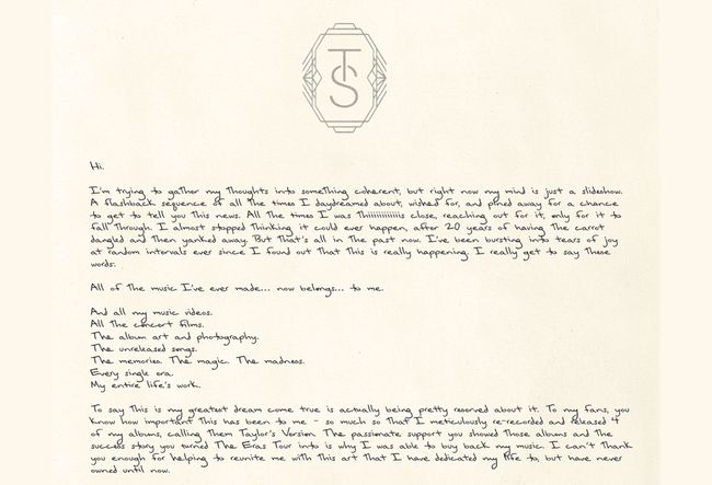 So, did Taylor Swift handwrite her (already iconic) letter to fans ...