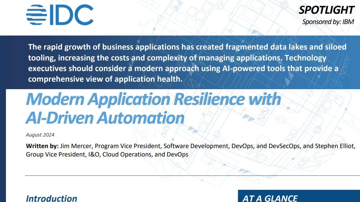 IDC: Modern application resilience with AI-driven automation | IT Pro